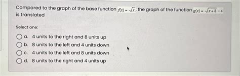 Solved Compared To The Graph Of The Base Function F X X2