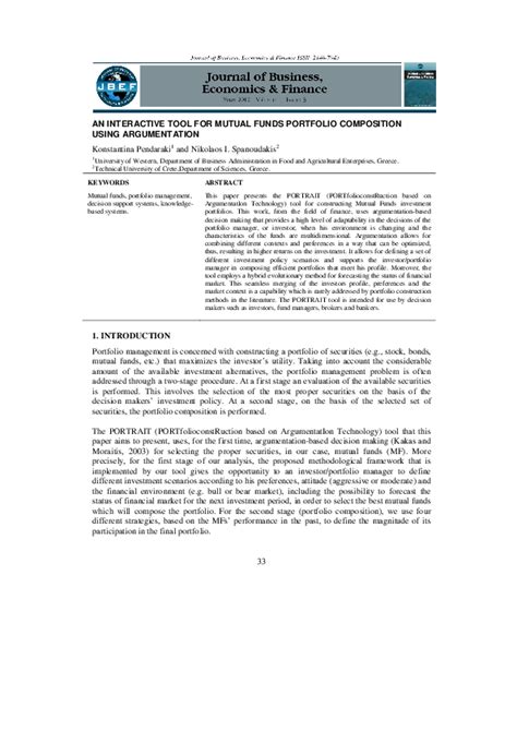 pdf an interactive tool for mutual funds portfolio composition using