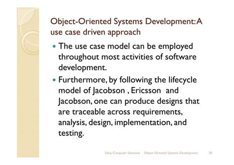 Object Oriented Systems Development Life Cycle Ppt Pdf Operating