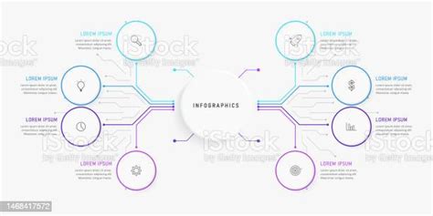 벡터 인포 그래픽 레이블 디자인 템플릿과 아이콘과 8 옵션 또는 단계 프로세스 다이어그램 프리젠 테이션 워크 플로우 레이아웃 배너 플로우 차트 정보 그래프에 사용할 수
