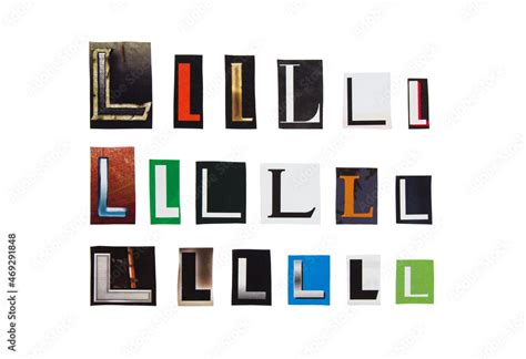 Alphabet Letter L Cutting From Magazine Paper Newspaper Clippings With Letter L Isolated On