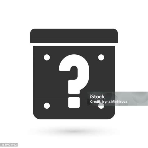 회색 미스터리 상자 또는 흰색 배경에 분리된 게임 아이콘에 대한 무작위 전리품 상자 물음표 알 수 없는 서프라이즈 박스 벡터