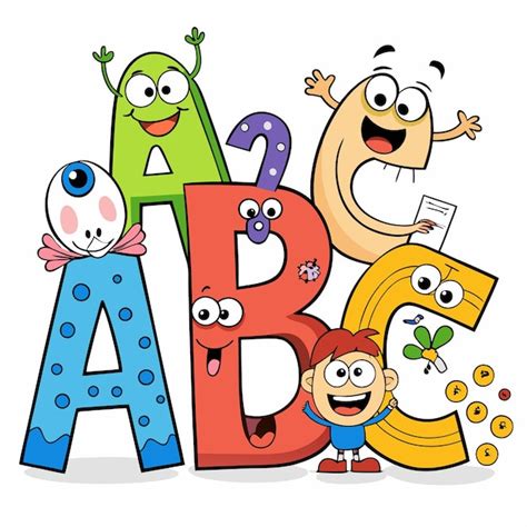 Cartoon Abc Letters With Cute Faces And Smiling Expressions Premium