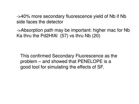 Ppt Secondary Fluorescence Corrections For Epma Using Penelope Monte Carlo Simulations