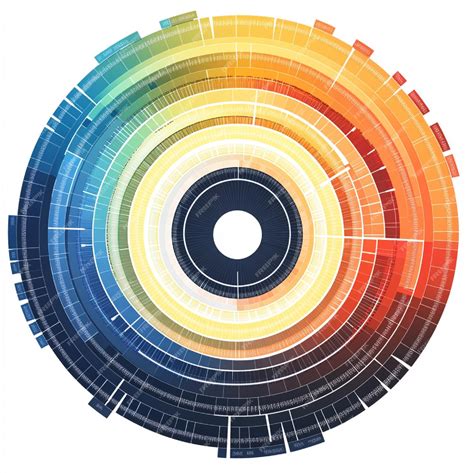 A Sunburst Chart Displaying Multilevel Hierarchical Data In A Circular