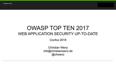 Owasp Top Ten 2017 Ppt