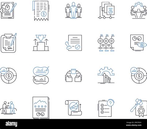 Human Economics Line Icons Collection Wealth Resources Capitalism