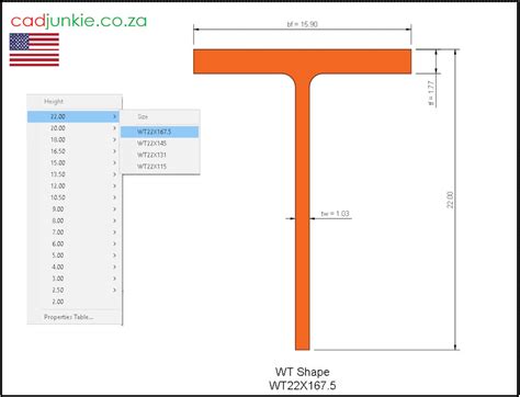 Autocad Blocks Usa Steel Sections Aisc Wt Shape Etsy