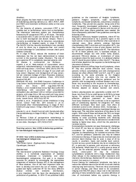 Pdf Sp 0004 New Ilrog Radiotherapy Guidelines For Haematological Malignancies