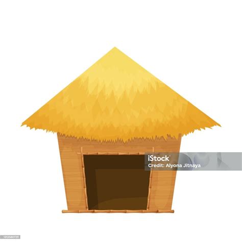 밀짚 지붕이있는 해변 오두막 이나 방갈로 흰색 배경에 고립 된 만화 스타일의 나무 대나무 오두막 작은 집 이국적인 물건 밀짚에 대한 스톡 벡터 아트 및 기타 이미지 Istock