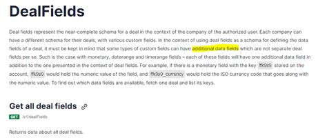 Get All Deal Fields Endpoint Ordernr Is Returned As Null For Some Of The Fields Api