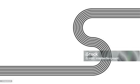 곡선 평행선 명상 선 정원 평면도 또는 인생 균형 벡터 일러스트 레이 션 강 스트림 추상 도로에 대한 스톡 벡터 아트 및 기타 이미지 Istock