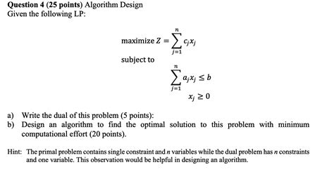 Solved Question Points Algorithm Design Given The Chegg
