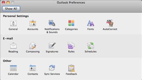Office For Mac Find And Set Outlook Mail Preferences Dummies