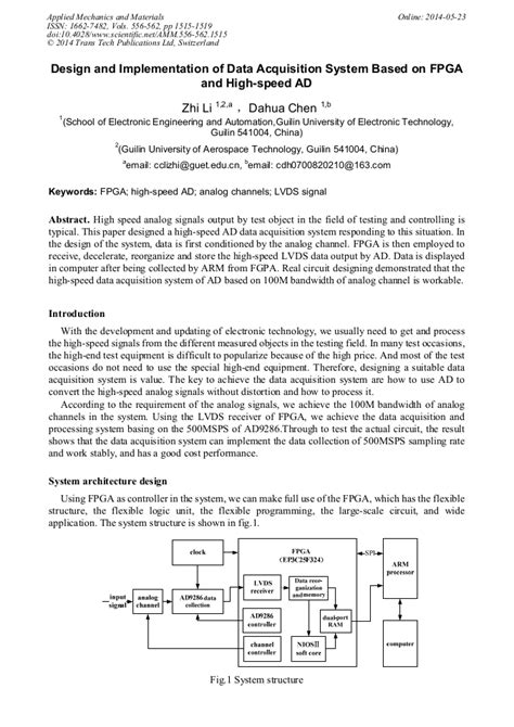 Design And Implementation Of Data Acquisition System Based On Fpga And