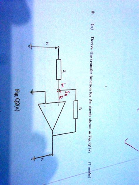 Solved Fig Q2a Derive The Transfer Function For The Circuit Shown