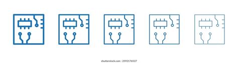 Pcb Icon Symbol Collection Thin Outline Stock Vector Royalty Free
