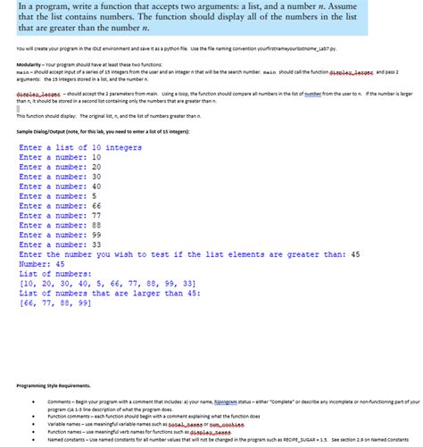 Solved By An Expert In A Program Write A Function That Accepts Two