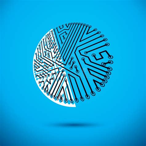 Vector Abstract Computer Circuit Board Illustration Circular Te Stock Vector Illustration Of
