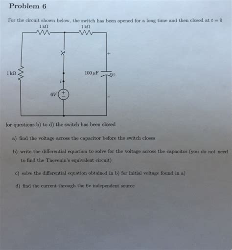 Solved For The Circuit Shown Below The Switch Has Been Chegg