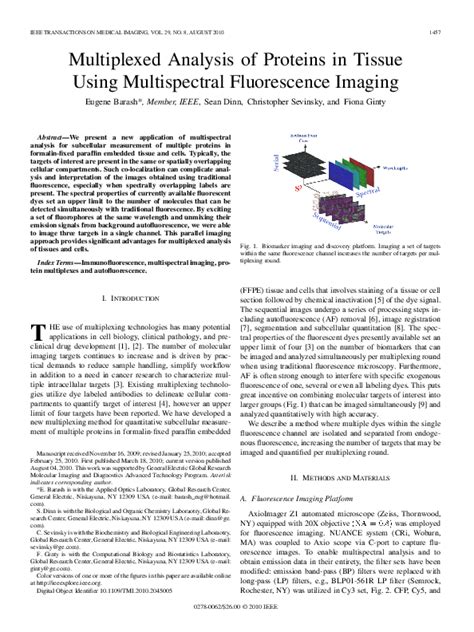 pdf multiplexed analysis of proteins in tissue using multispectral