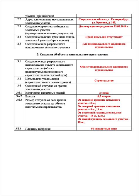Уведомление о строительстве дома образец заполнения