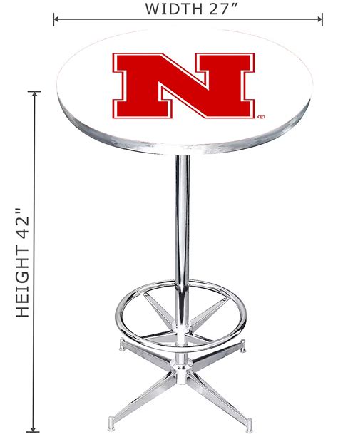 Chrome Bar Pub Table Nebraska Huskers