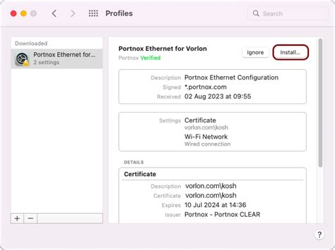 Onboard A Macos Device To A Wired Network With Credentials Through Self