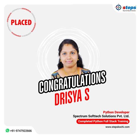 Steps Kochi On Linkedin Spectrumsofttechsolutions Pythondeveloper