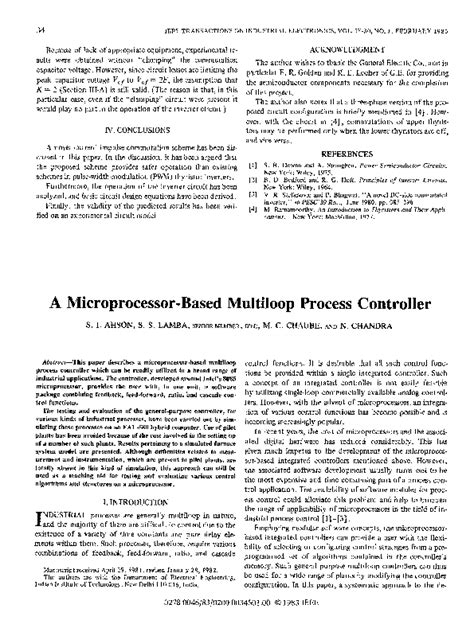 Pdf A Microprocessor Based Multiloop Process Controller