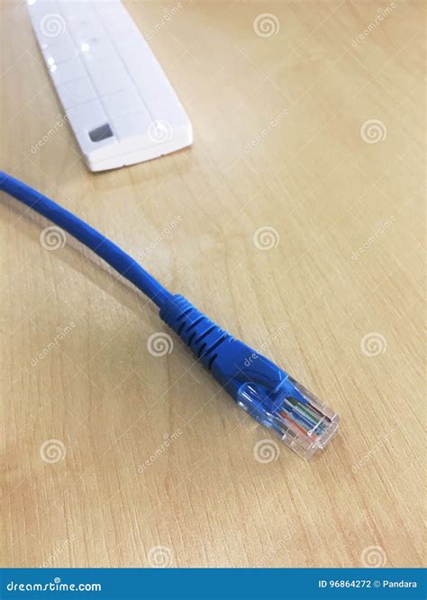 The LAN Cable On A Table Stock Photo Image Of Electronics