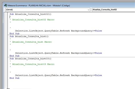 Dúvida O codigo do VBA aparece diferente Excel automatizando tarefas com Macros Alura