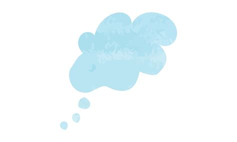 Simple Watercolor Thought Bubble Vector Design Isolated On White