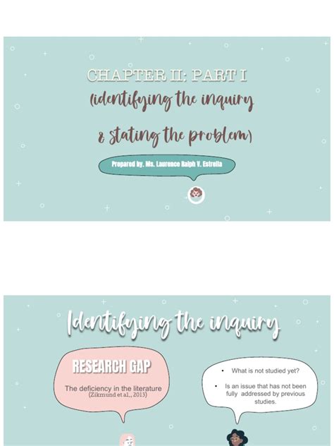 Identifying The Inquiry And Stating The Problem Part 1 Pdf Theory