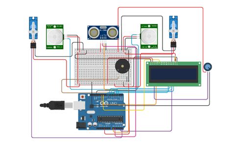 Circuit Design Smart Parking System Tinkercad