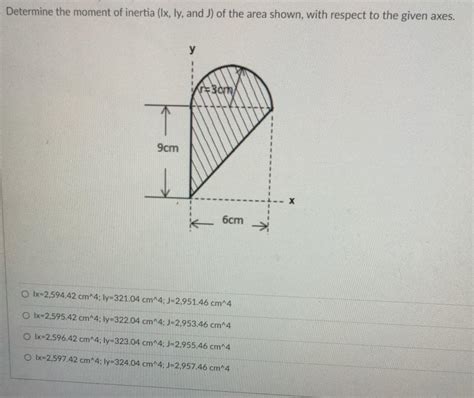 Solved Determine The Moment Of Inertia Ix Iy And J Of