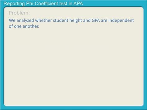 Reporting Pearson Correlation Test Of Independence In Apa Pptx