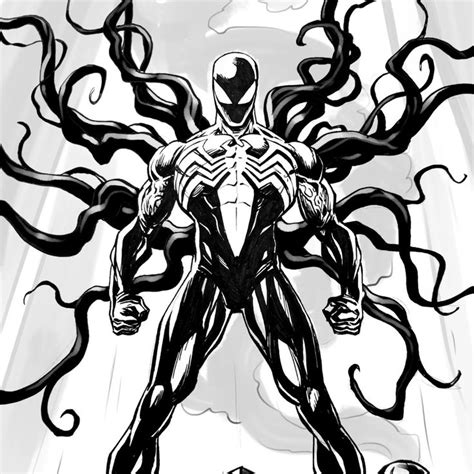 Symbiote Spiderman Drawing Venom Manga Panel Symbiote Coloring Pages