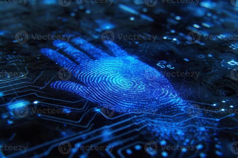 Fingerprint Scanner Digital Footprint Computer Security Safety Tracking Transparency Biometrics