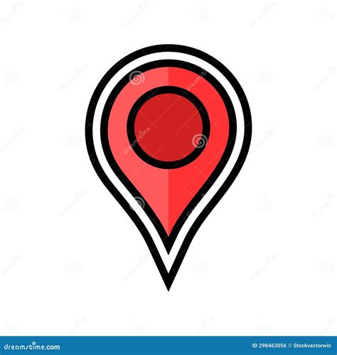 pointer red map location color icon vector illustration stock vector illustration of