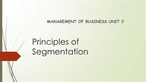 Management Of Business Segmentation 6b And Apptx