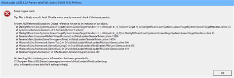 Game Crashes When Reloading Mods · Issue 371 · Projectstarlightstarlightriver · Github