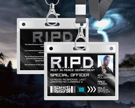Printable Ripd Roy Pulsipher Id Card Badge Special Agent Cosplay Costume Name Tag Prop Rest In