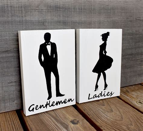 Restroom Ladies And Gentlemen Signs Business Bathroom Signage