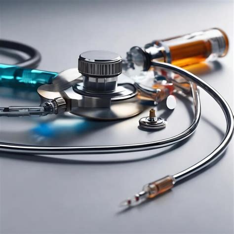 Premium Ai Image Stethoscope And Syringe Isolate On A White Background Selective Focus