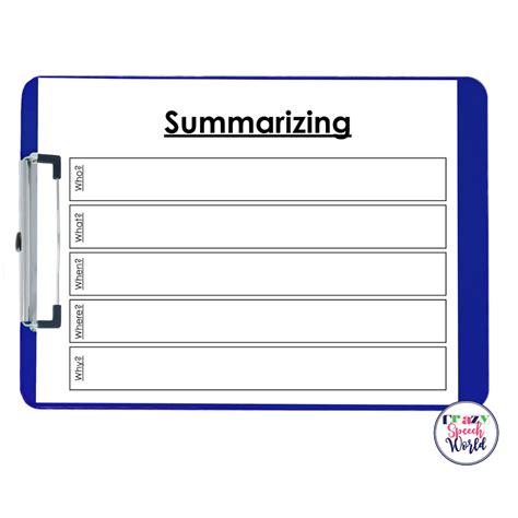 Summarizing Graphic Organizer For Informational Text