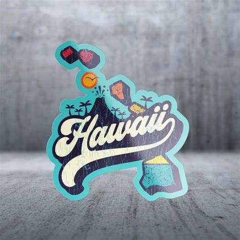 sticker pack 10927 gritty retro states hawaii