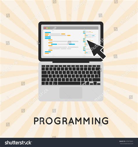 Coding Php Html On Laptop Computer Stock Vector Royalty Free