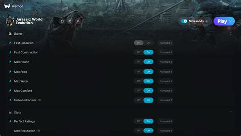 Jurassic World Evolution Cheats And Trainers For Pc Wemod