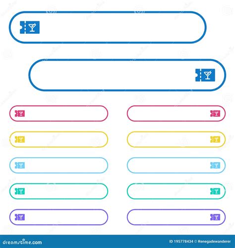 Cocktail Bar Discount Coupon Icons In Rounded Color Menu Buttons Stock Vector Illustration Of
